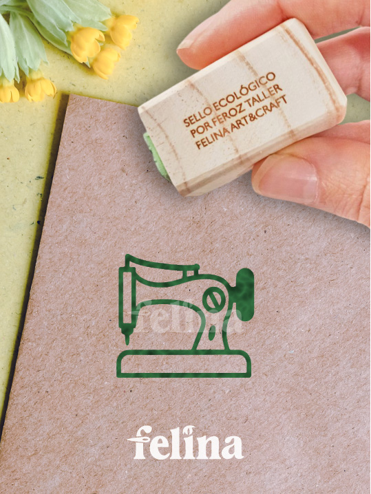 Sello ecológico 2cm "máquina de coser" — FELINA ARTYCRAFT